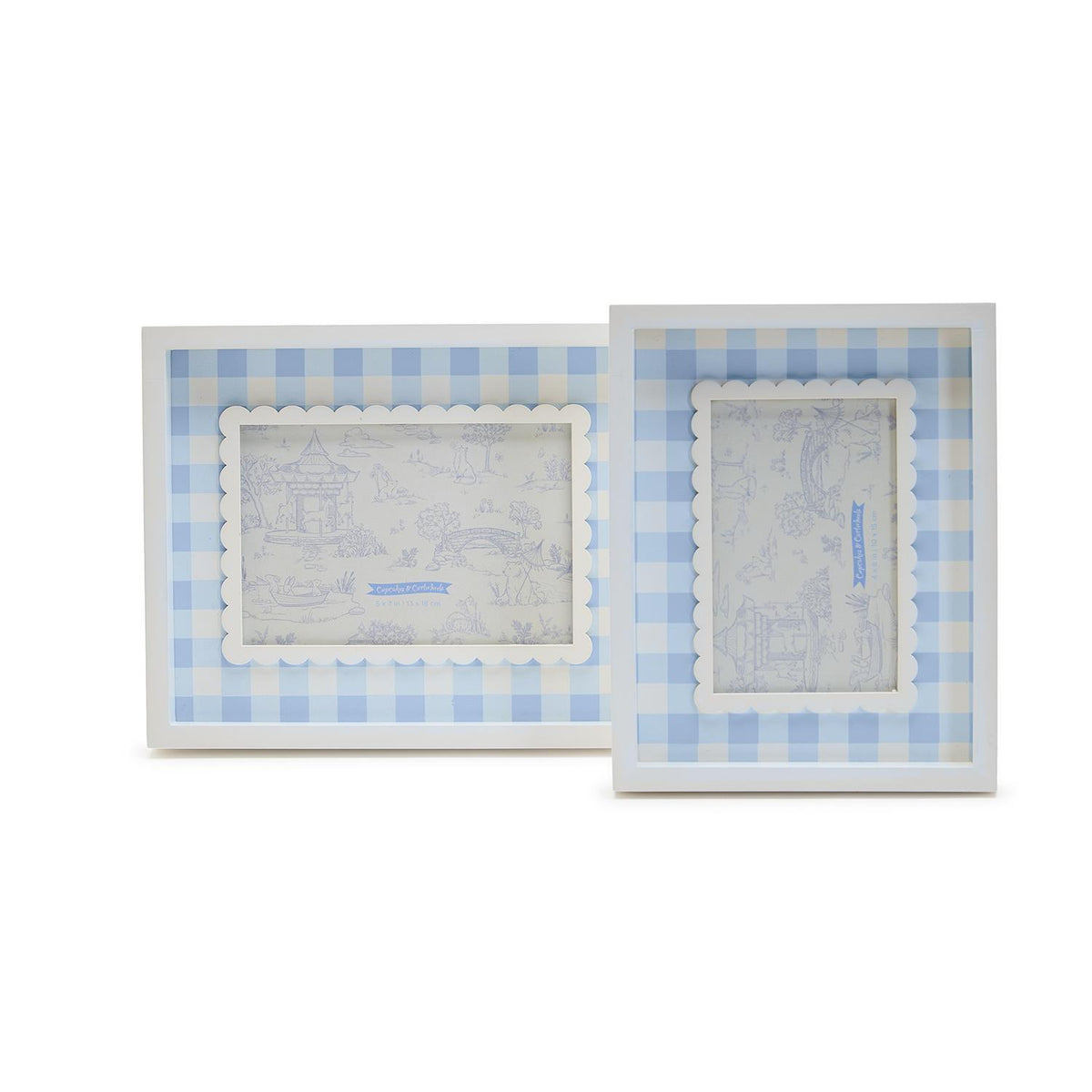 Blue Gingham Photo Frames in sizes 4" x 6" and 5" x 7" – Madison Paul