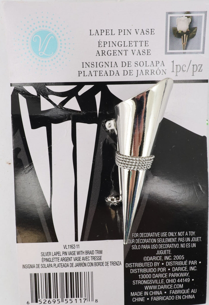 Silver Lapel Pin Vase with Braided Detail – Madison Paul