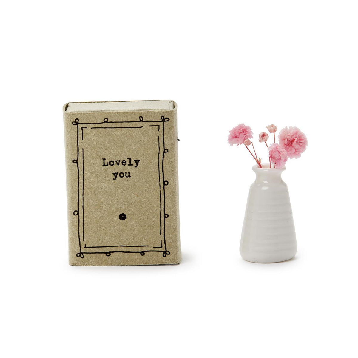 Matchbox Vase with Flowers in Gift Box with Sayings – Madison Paul